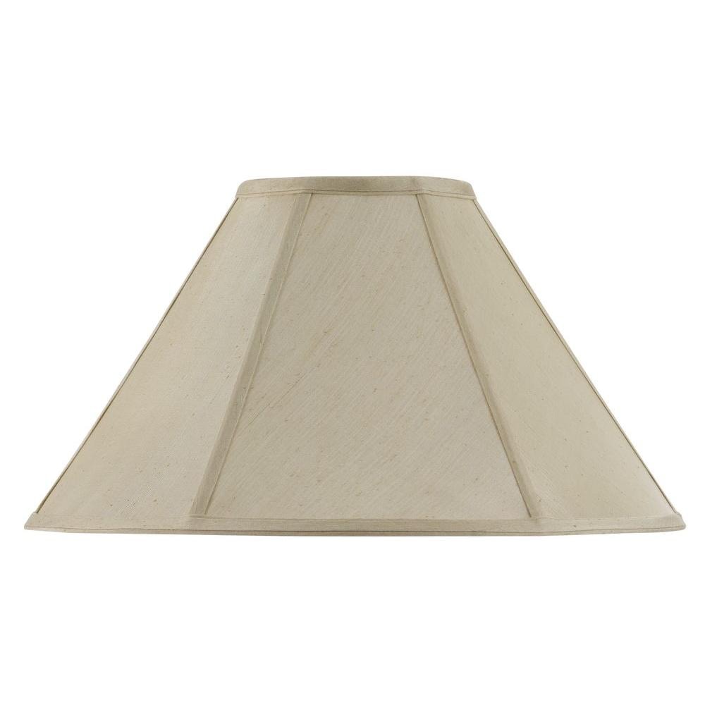 CAL Lighting 13 in. Champagne Yellow Fabric Vertical Piped Coolie Shade ...