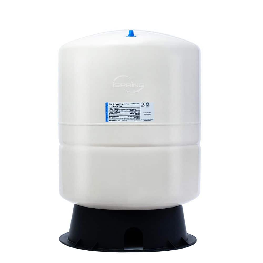 ISPRING 11 Gal. Metal Reverse Osmosis Water Storage Tank - Tank Valve ...