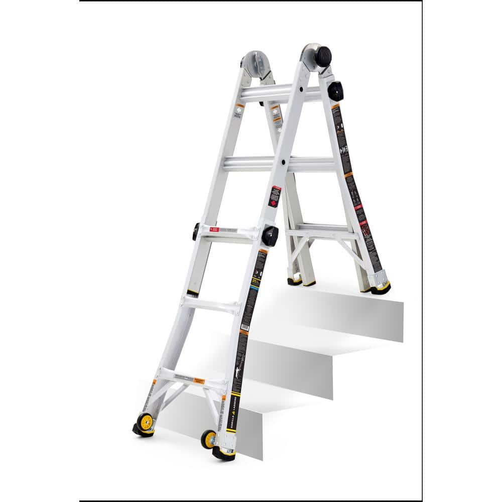 Buy 14 ft. Reach MPXW Aluminum Multi-Position Ladder with Wheels, 375 ...