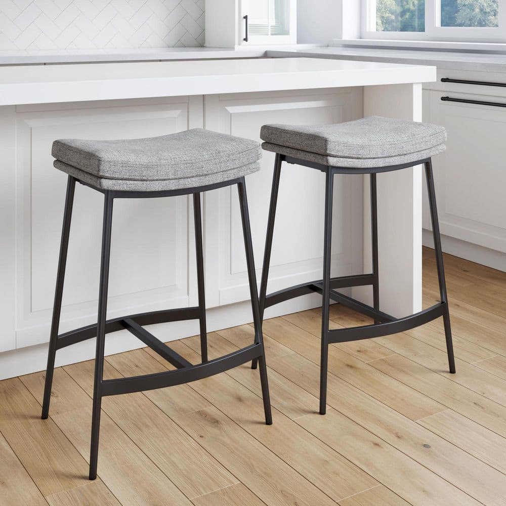 Nathan James Arlo 27 in. Modern Backless Upholstered Counter Height Bar ...