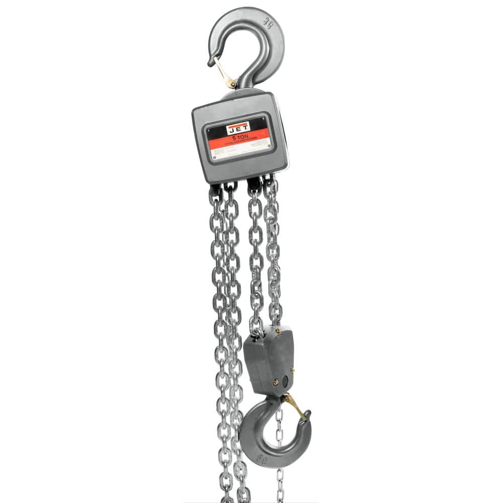 Jet AL100-500-10 5-Ton Hand Chain Hoist with 10 ft. of Lift 133510 ...