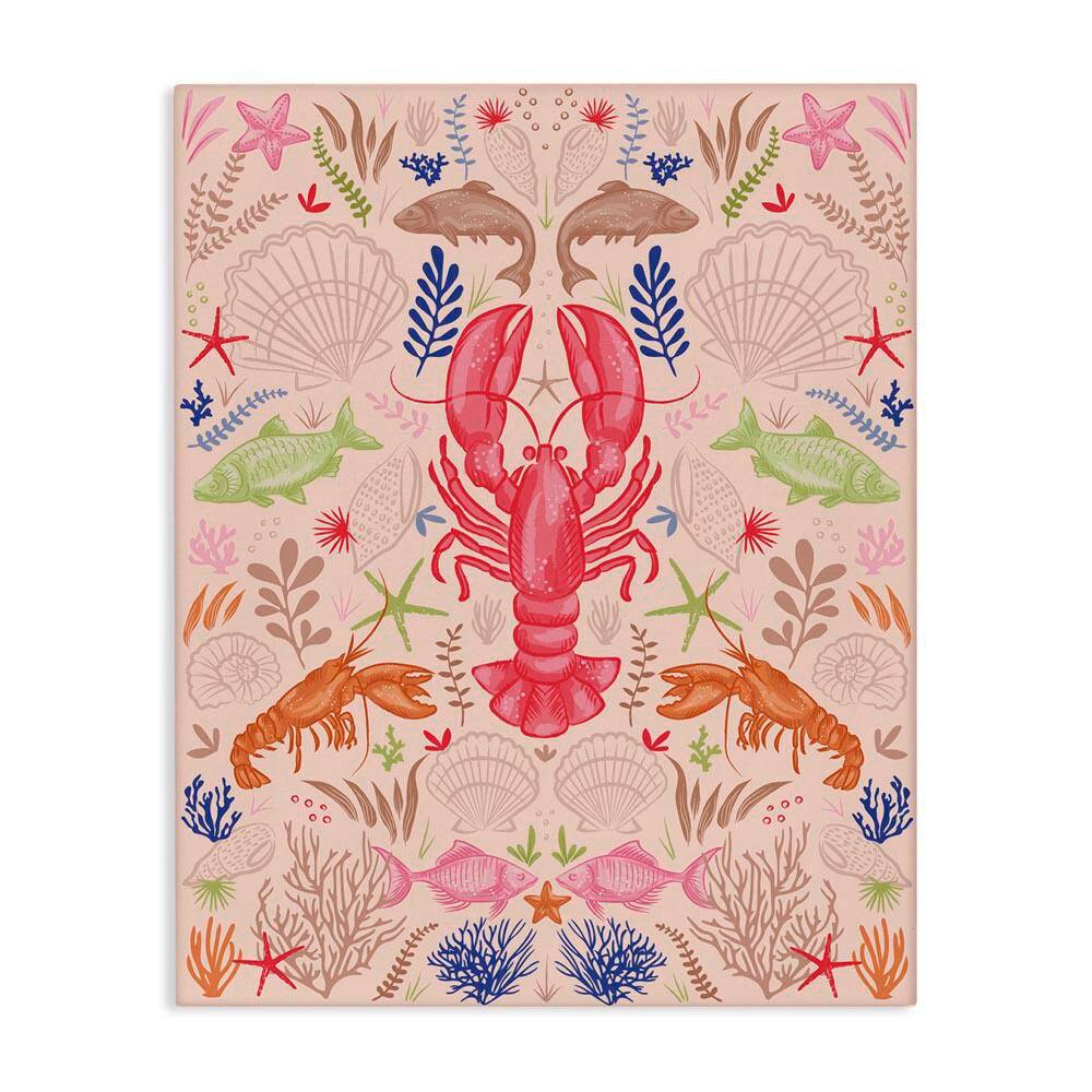 Stupell Industries Symmetrical Sea Life by Lisa Perry Whitebutton ...
