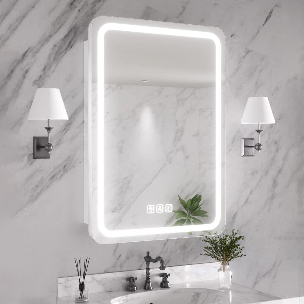 Ziyudura 20 in. W x 28 in. H Rectangular Iron Medicine Cabinet with ...