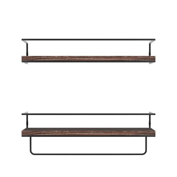 Wudkey 2 Pack 15.7 in. W x 2.3 in. H x 5.7 in. D Wood Rectangular Shelf ...