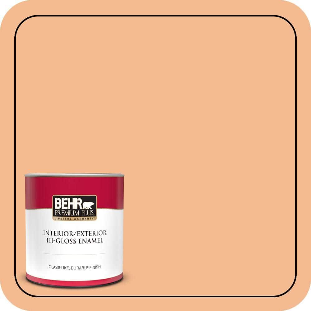 BEHR PREMIUM PLUS 1 qt. #270D-4 Brandy Butter Hi-Gloss Enamel Interior ...