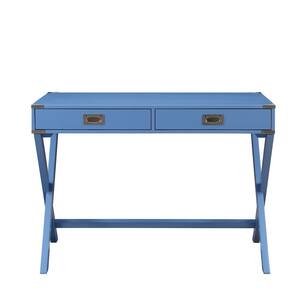 HomeSullivan 42 in. Heritage Blue 2-Drawer Helix Legs Office Writing ...
