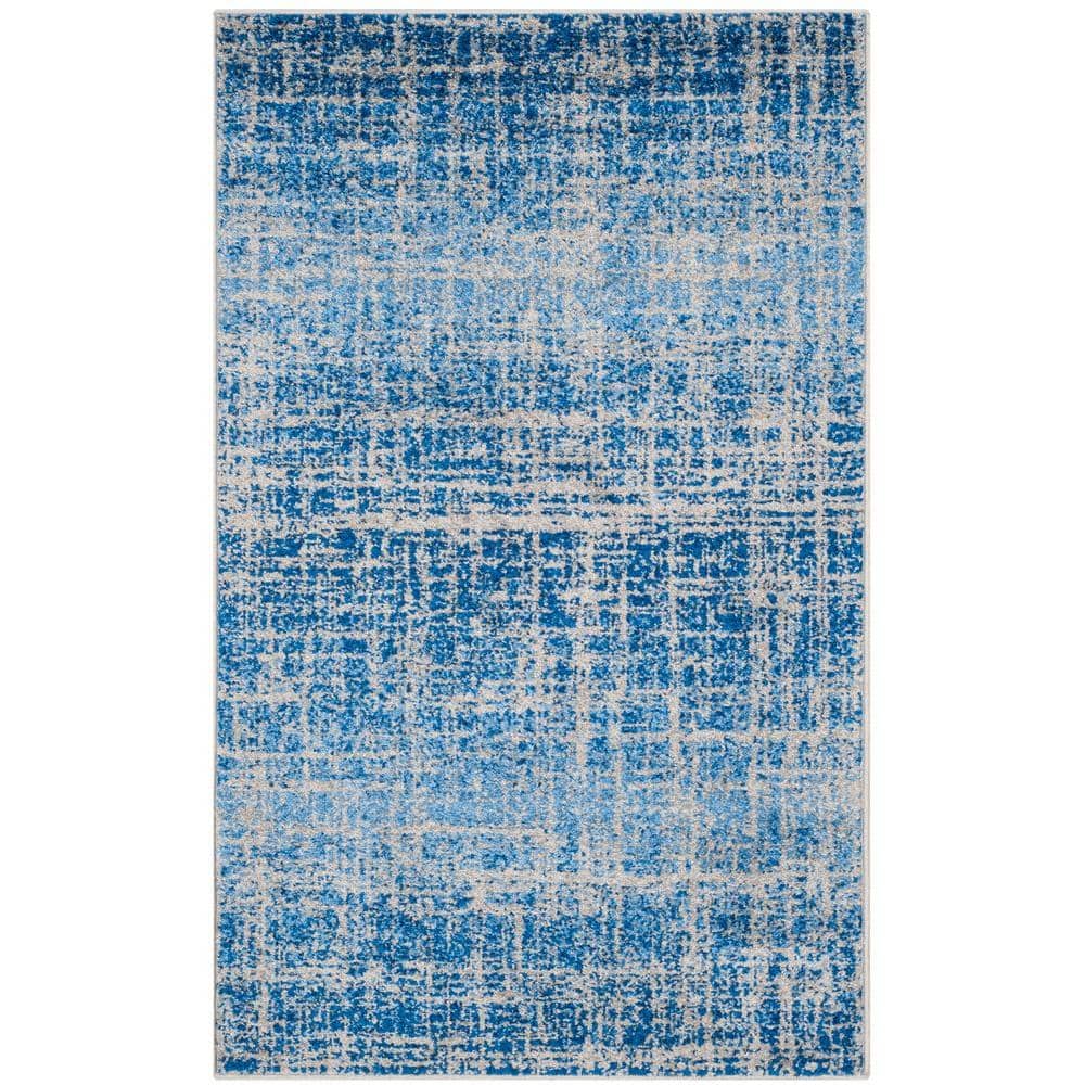 SAFAVIEH Adirondack Blue/Silver 4 ft. x 6 ft. Solid Area Rug ADR116D-4 ...