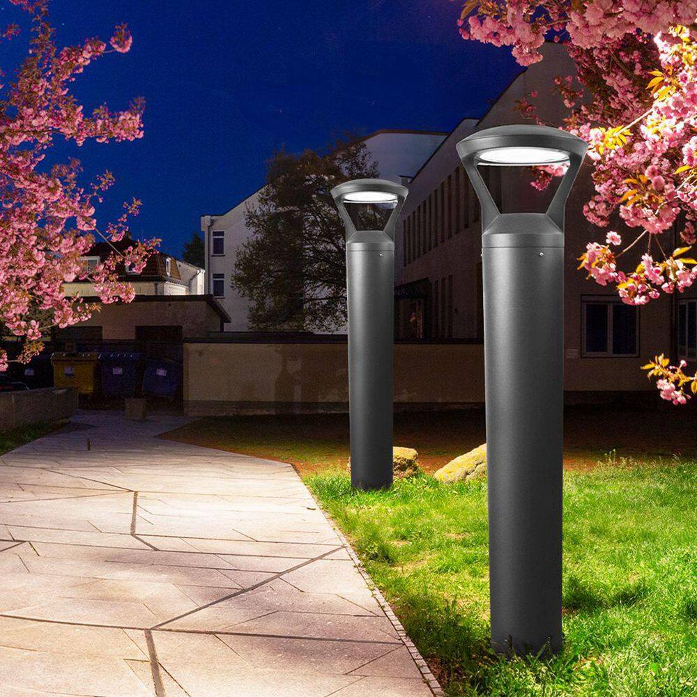 SOLUS Y 205BC Line-Voltage Black 3000 Lumen Hardwired Bollard Light with Tunable CCT and ...