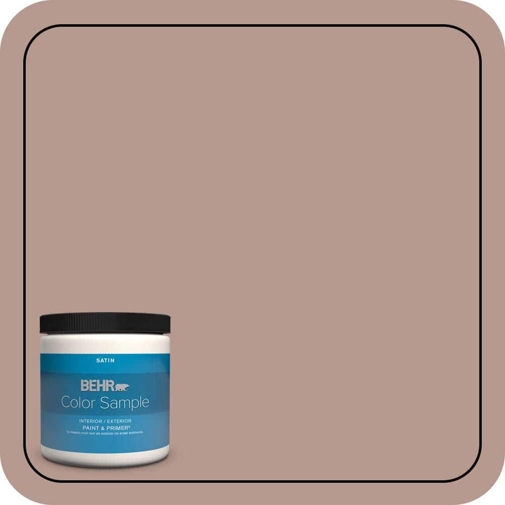 BEHR PREMIUM PLUS 8 oz. #MQ1-55 Lite Cocoa Satin Enamel Interior ...