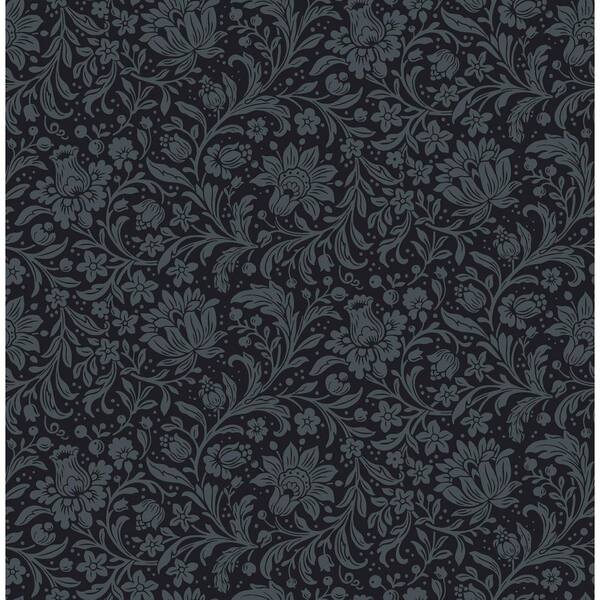 A-Street Prints Hague Dark Blue Floral Trail Wallpaper Sample 4173 ...