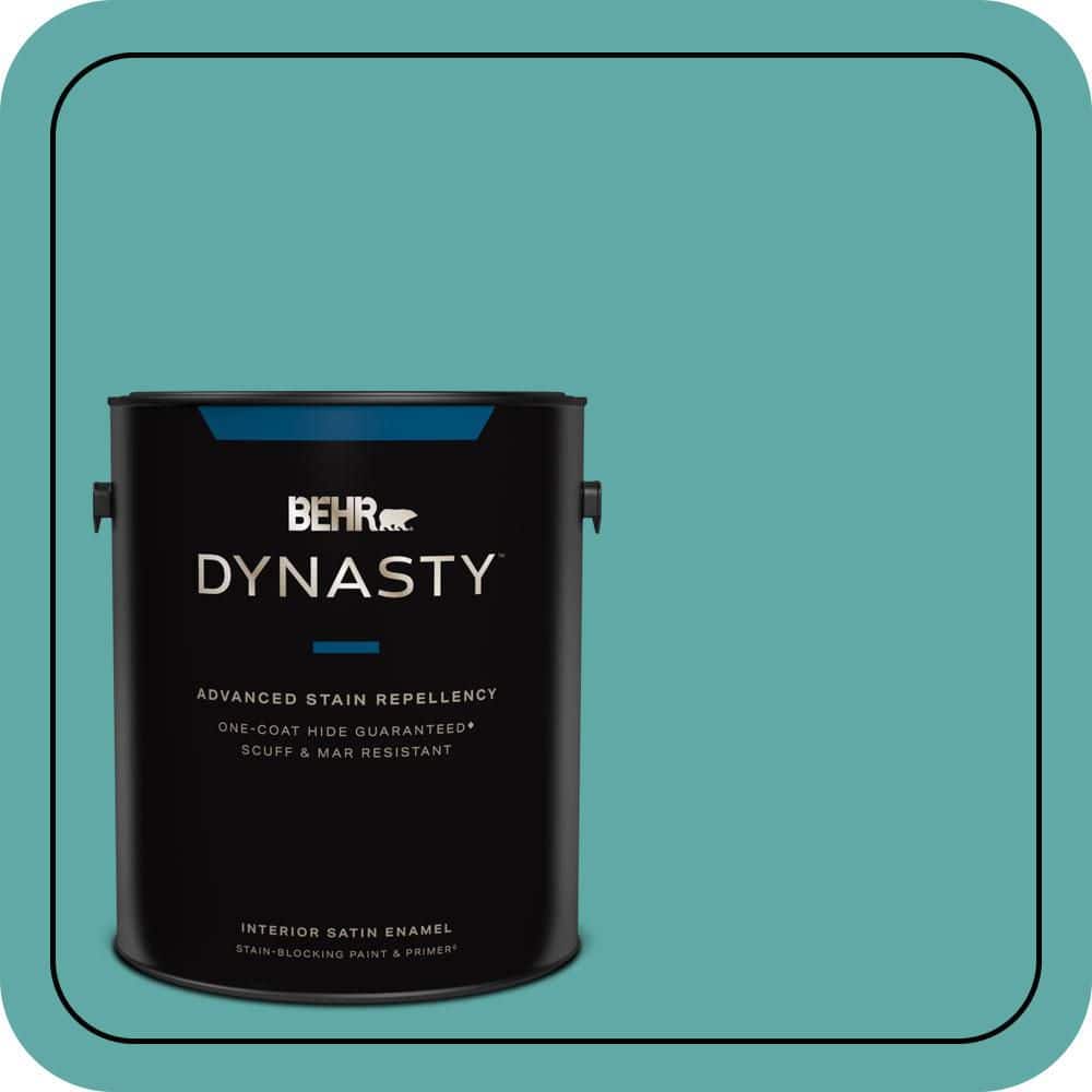 BEHR DYNASTY 1 gal. #500D-5 Teal Zeal Satin Enamel Interior Stain ...