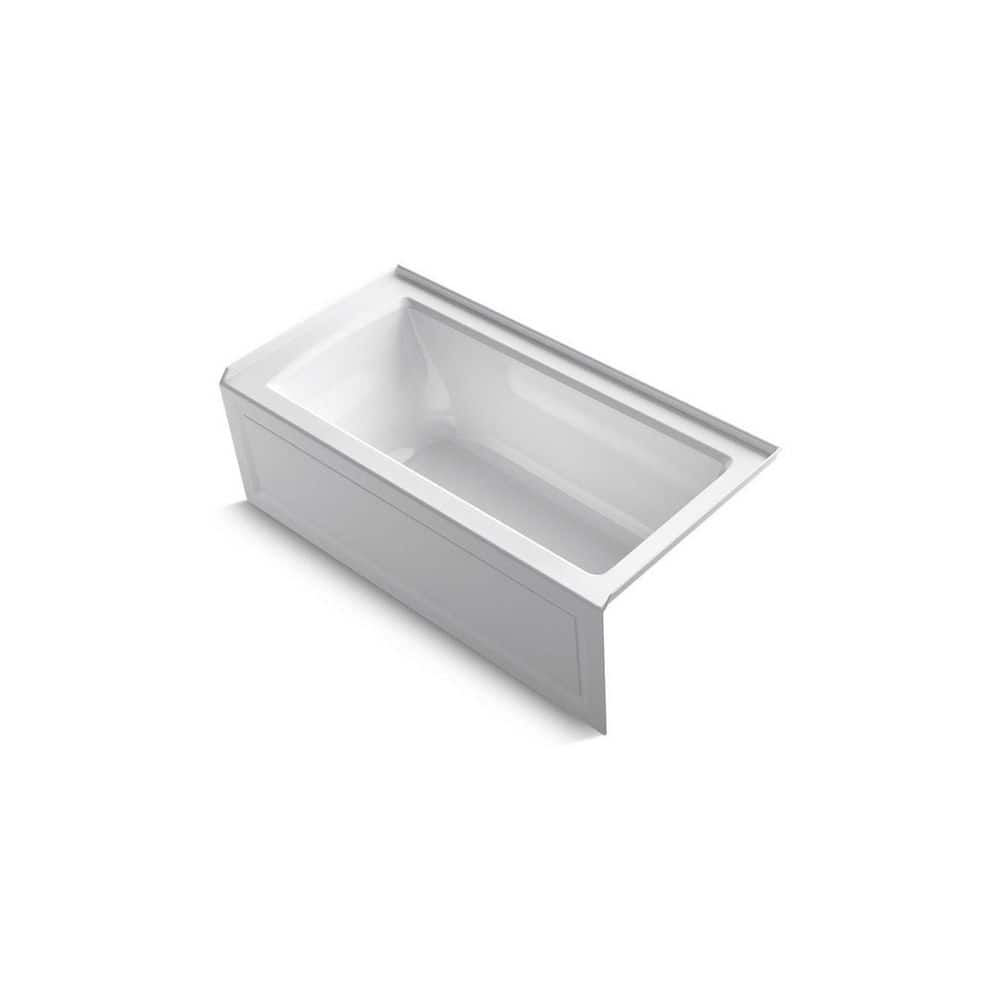 KOHLER Archer 60 in. x 30 in. Soaking Bathtub with Right Drain in White ...