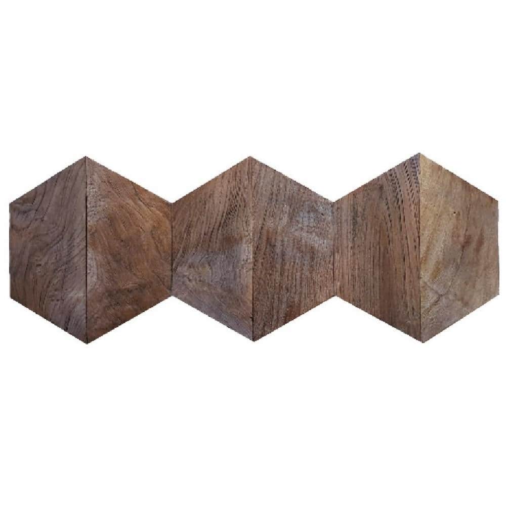 NOBLEWOOD 1 ft x 1.5 ft Honeycomb Solid Teakwood 3D Wall Panel SAMPLE ...