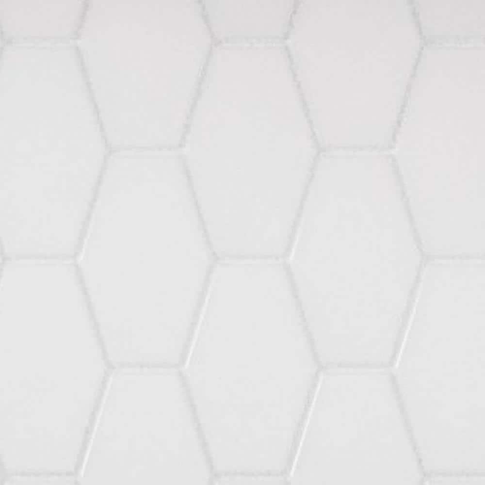 CRUZ BAY STUDIO Long Hex 2.83-3in. x3. 5-4in. Soft Ivory Matte Glass ...