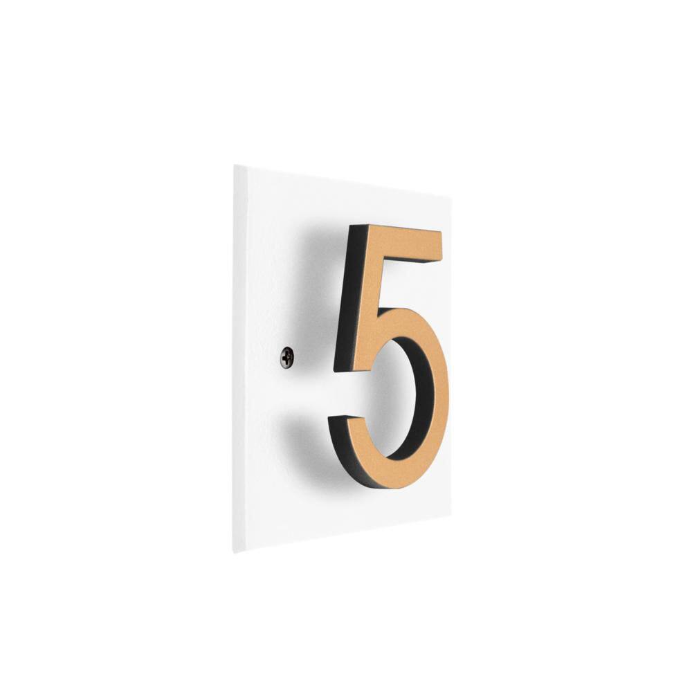 n/a Floating Stand-Off 1-Number Horizontal Sign, White /w/ Black / Gold ...