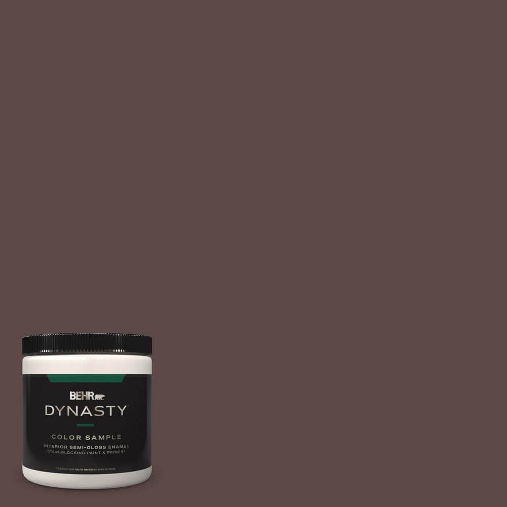 BEHR DYNASTY 8 oz. #MQ1-58 Chocolate Soul One-Coat Hide Semi-Gloss ...