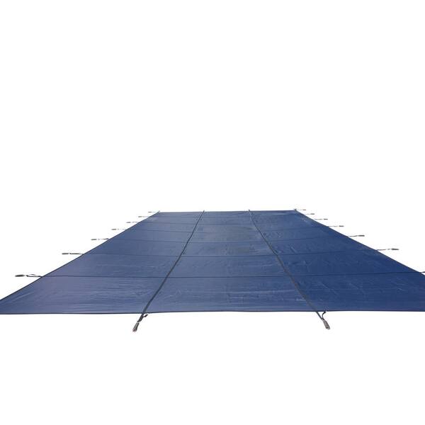 Water Warden 32 ft. x 50 ft. Rectangle Blue Mesh In-Ground Safety Pool ...