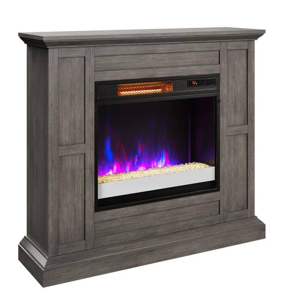 Duraflame 40 in. Freestanding Stone Wall Mantel Electric Fireplace in ...