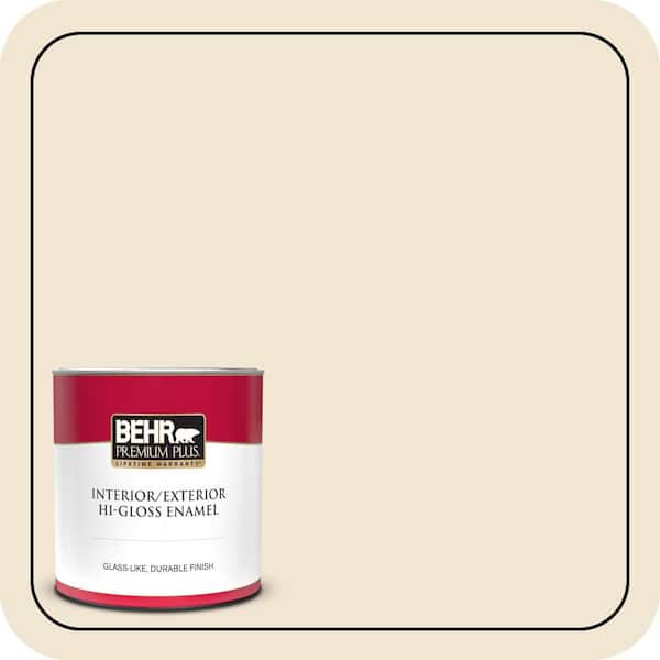 BEHR PREMIUM PLUS 1 qt. #BWC-16 Ancient Ivory Hi-Gloss Enamel Interior ...