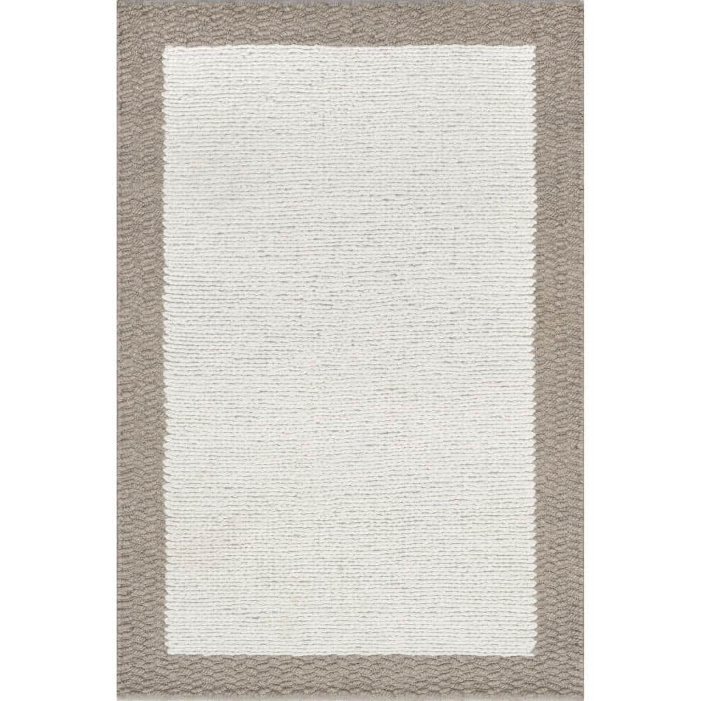nuLOOM Aster Chunky Knit Wool Ivory 5 ft. x 8 ft. Area Rug VECB01A-508 ...