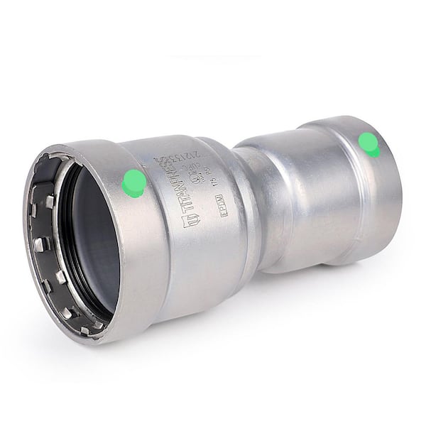 T TITANPRESS 2 in. x 1-1/2 in. Carbon Steel Press Reducing Coupling ...