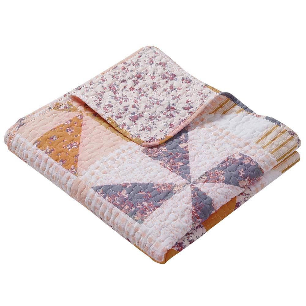 Greenland Home Fashions Pinwheel and Posey Peach Traditional 50 in. x ...