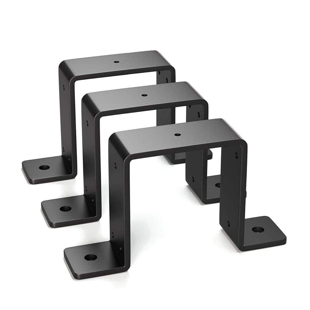 Afoxsos Steel Black Heavy Duty 4 x 4 Strap Post Ties Deck Fence ...