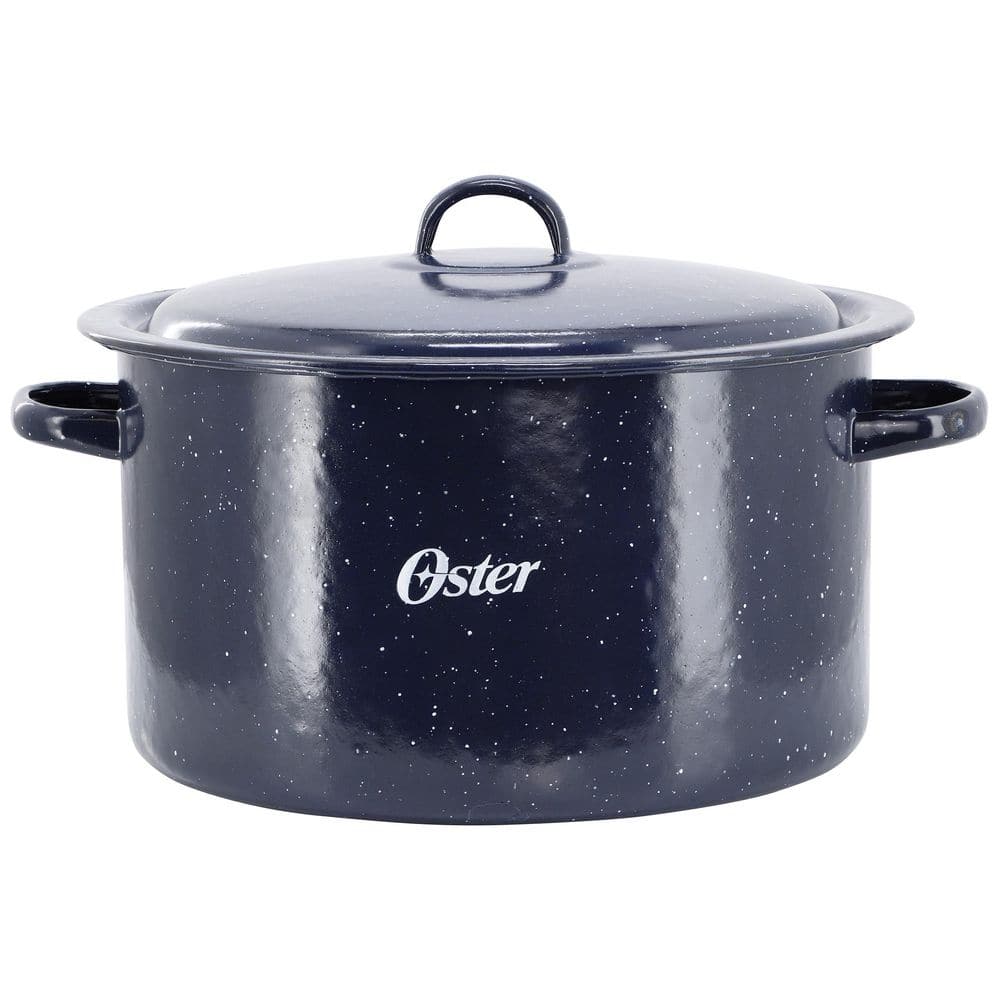 Oster Castillo 11 qt. Enamel on Steel Stock Pot with Lid in Blue ...