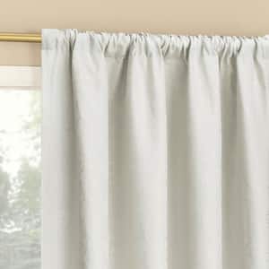 Sun Zero Bronte Floral Jacquard Pearl Layered 50 in. W x 84 in. L Rod ...