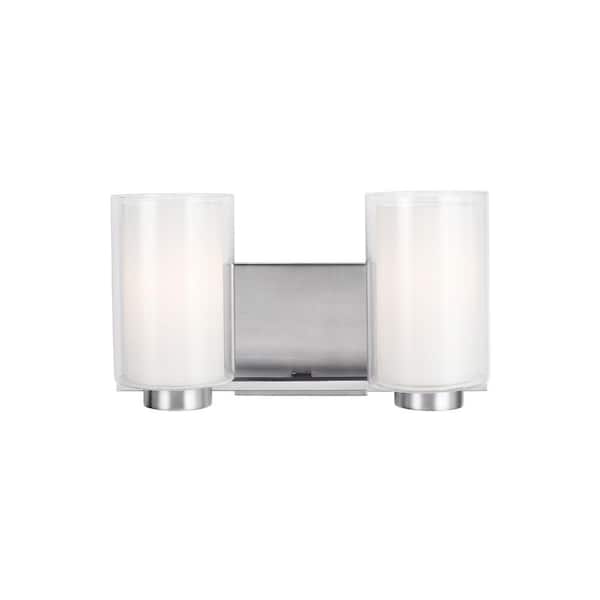 Generation Lighting Bergin 2-Light Satin Nickel Wall Bath Light VS22602SN - The Home Depot