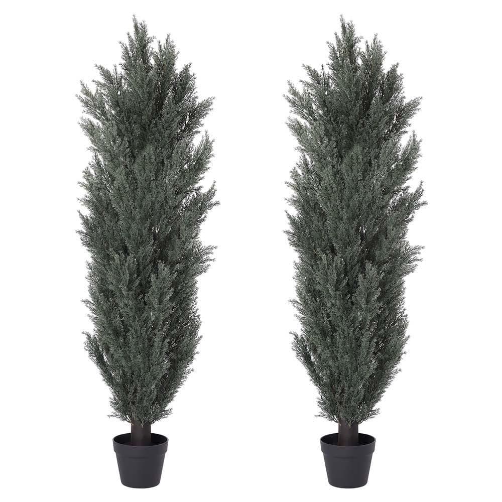 5 ft. Artificial Topiary Tree in Pot,Faux Cedar Pine Trees UV Rated ...