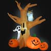 Outsunny 7.5 ft. LED Haunted Tree With Owl, Ghost, and Pumpkins ...