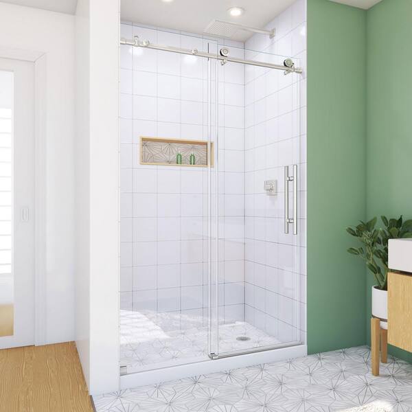 Dreamline Enigma X 44 48 In W X 76 In H Clear Sliding Shower Door In