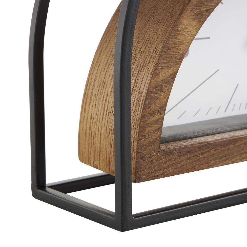 Litton Lane Brown Metal Suspended Clock with Black Frame 046349 - The ...