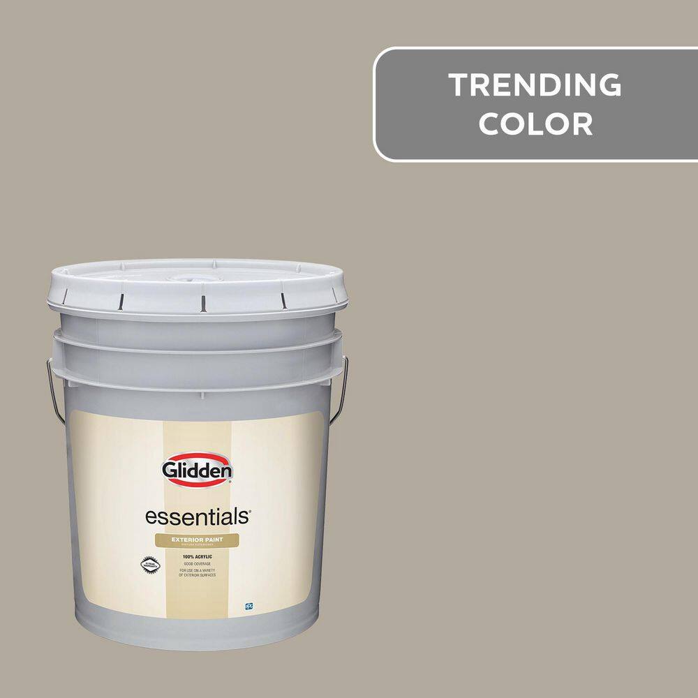 Glidden Essentials 5 gal. PPG1025-4 Sharkskin Satin Exterior Paint ...