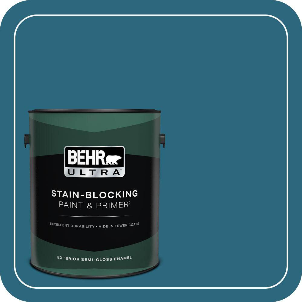 BEHR ULTRA 1 gal. #M480-7 Ice Cave Semi-Gloss Enamel Exterior Paint ...