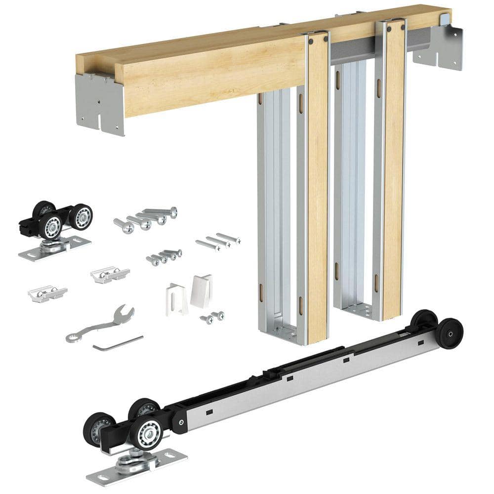 Angel Sar 30" x 80" Pocket Door Frame Kit with 88LBS, Smoothly Quietly ...