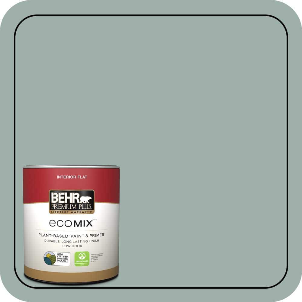 BEHR PREMIUM PLUS 1 qt. #490F-4 Gray Morning Flat EcoMix Plant-Based ...