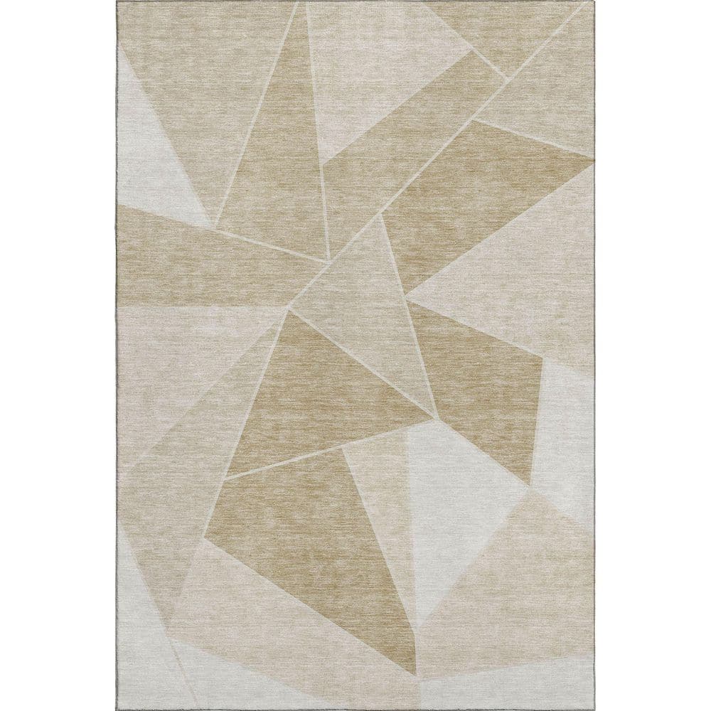 Addison Rugs Mayfield Premium Machine Washable Indoor/Outdoor Geometric AMF636 Beige 8 ft. x 10 ...