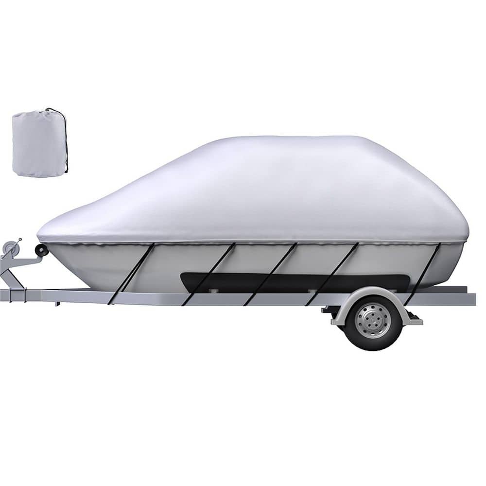 SKYSHALO Waterproof Boat Cover, 14 ft.-16 ft. Trailer Able Boat Cover ...