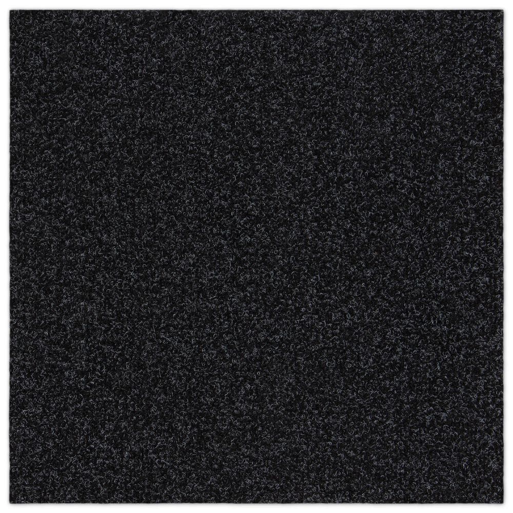Asheville Rib Black Residential 18 in. x 18 in. Peel and Stick Carpet ...