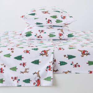 FRESHFOLDS 4-Piece Red 100% Turkish Cotton Flannel Full Winter Sheet ...