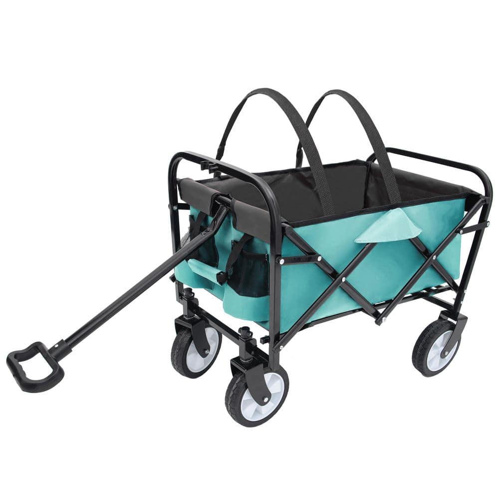 Sudzendf Green 3 cu. ft. Steel Garden Cart with Strapping System ...