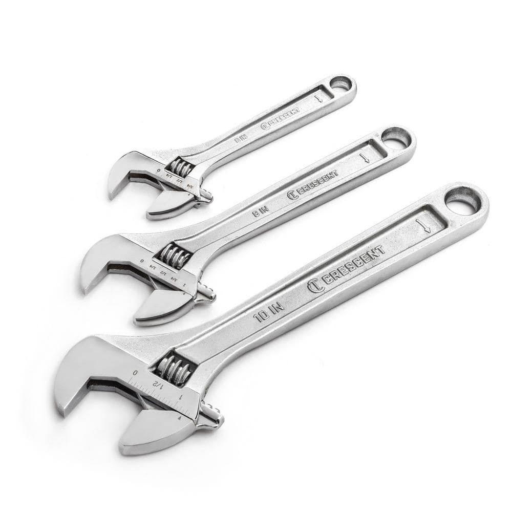 Crescent 6 in., 8 in. and 10 in. Adjustable Wrench Set (3-Pieces) AC3PC - The Home Depot