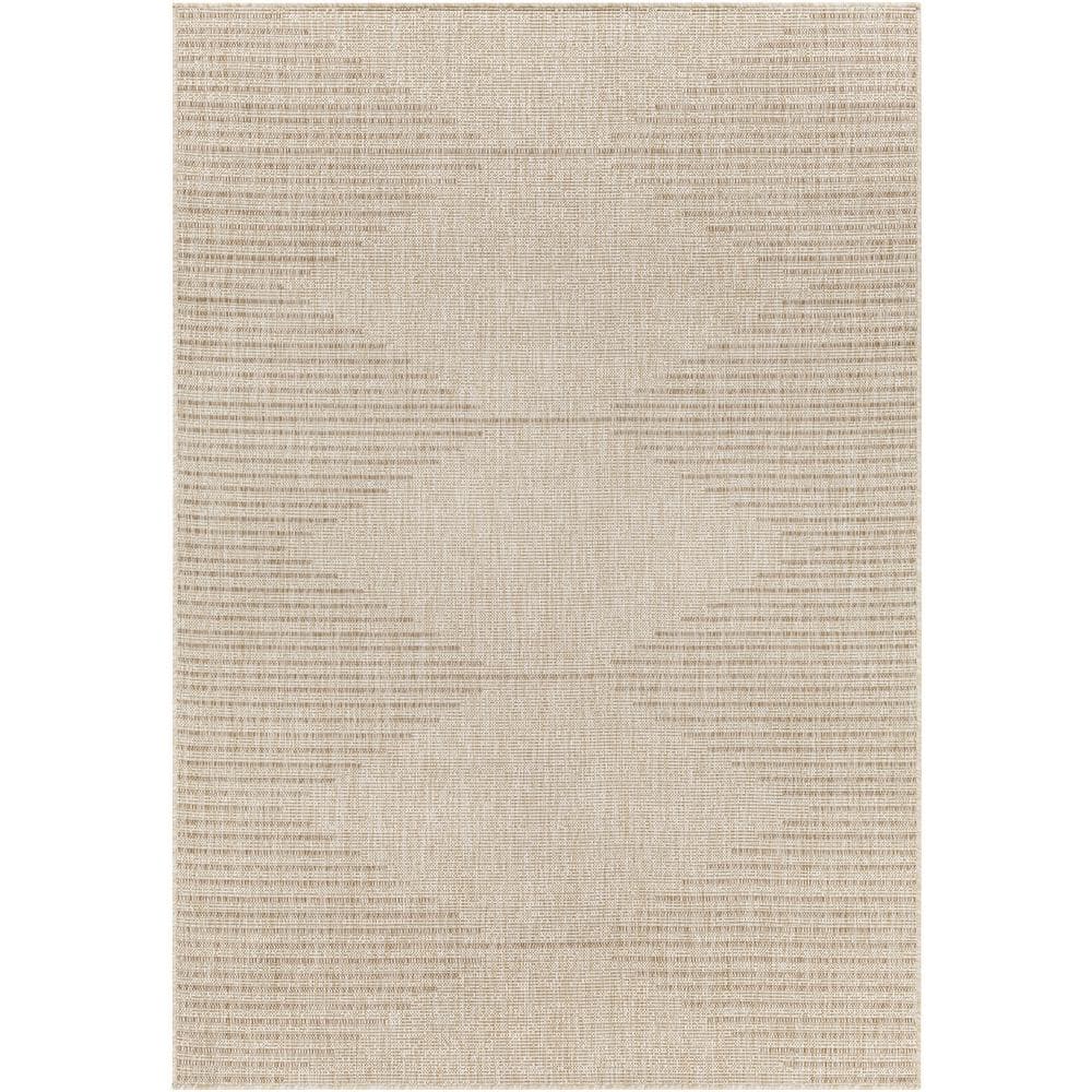Livabliss Peroti Beige Tribal 9 ft. x 12 ft. Outdoor Area Rug ...