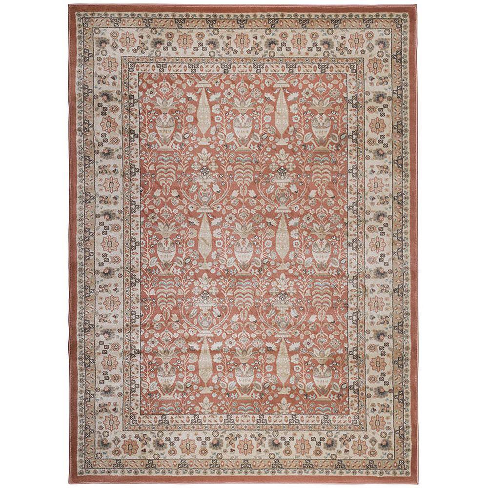 RADICI USA Garda Terracotta 5' x 7' Traditional Oriental Floral Area ...