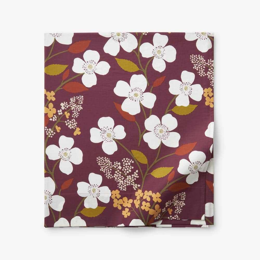 The Company Store Company Cotton Adley Floral Plum Cotton Percale Queen ...