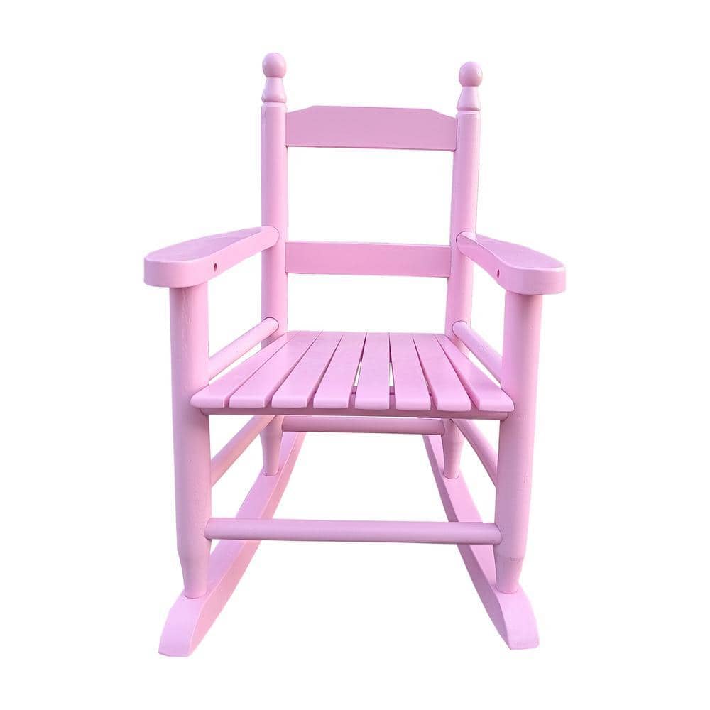 Sudzendf Wood Durable Light Pink Outdoor Rocking Chair for Kids, Indoor ...