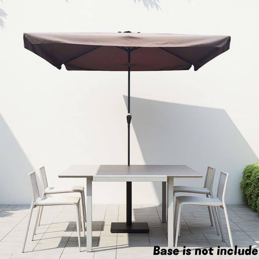 ToolCat 10 ft. x 6.5 ft. Aluminum Rectangular Market Umbrella with ...