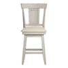 HomeSullivan 24 in. H Antique White Panel Back Swivel Chair with Beige ...